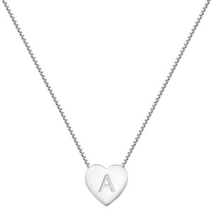 yl initial necklace 925 sterling silver heart letter pendant a alphabet necklace for women