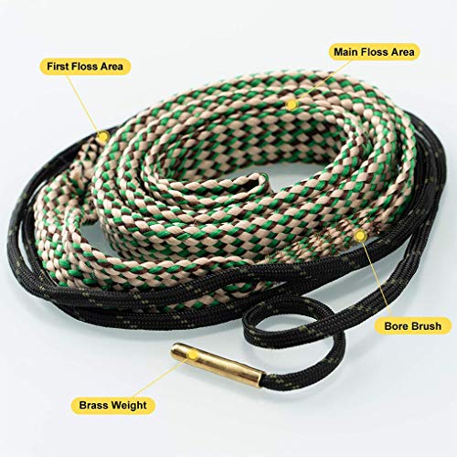 Gun Snake Cleaner .30 Cal .308 30-06 .300 .303 & 7.62mm Gun Cleaning kit Supplies Gun Barrel Cleaning Bore Rope for Rifle Pistol Shotgun Brass Brush Cleaning Cord