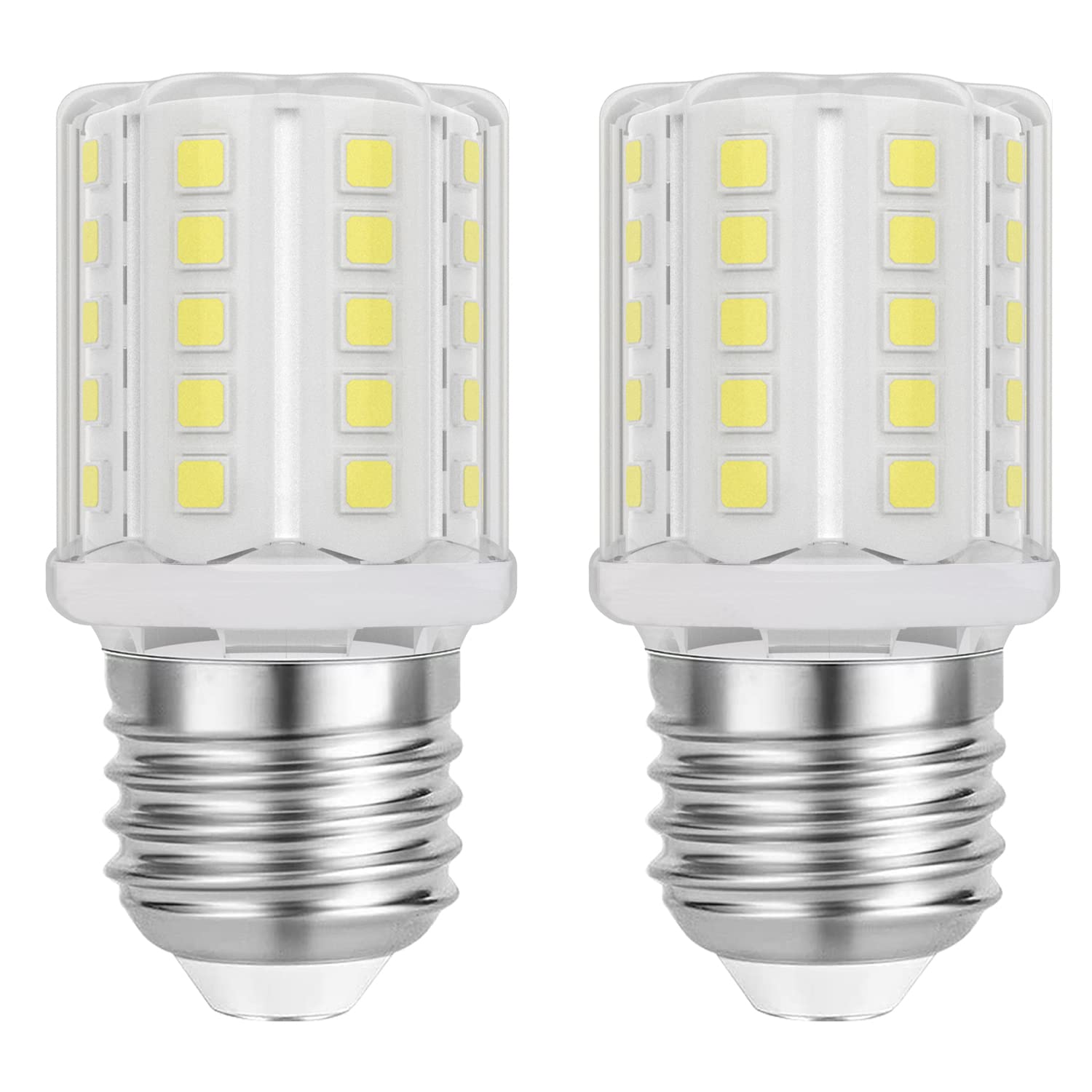 LED Refrigerator Light Bulb 40 Watt Appliance Fridge Freezer E26 Medium Base T10 Tubular A15 Compact Corn Lamp 120V 5W Daylight White 6000K, Pack of 2