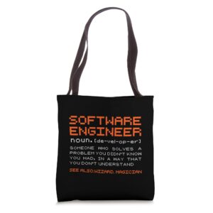 software-engineer developer definition programming tote bag