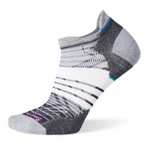 smartwool sw001669001m women's run zero cushion stripe low ankle socks black m