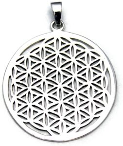 cosumosu 1.45″flower of life sacred geometry 925 sterling silver pendant…