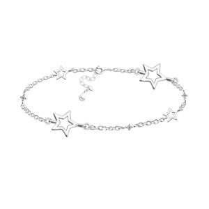 sofia milani - solid 925 sterling silver bracelet for women - with zirconia stone - star pendant - b0266