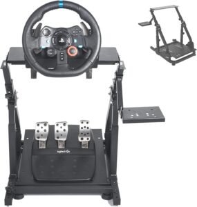 dardoo g920 steering wheel stand durable with adjustable steering frame fit for logitech g29 g25 g923,thrustmaster t80 t150 tx f430,thrustmaster stand foldable, wheel, shifter and pedal not included