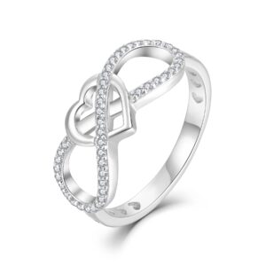 starchenie infinity heart ring for women 925 sterling silver love knot ring promise ring size 8