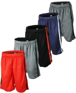 brooklyn vertical pack of 5 men’s mesh athletic basketball quick dry shorts with pockets for gym, running & workout (as1, alpha, l, regular, regular, combo a)