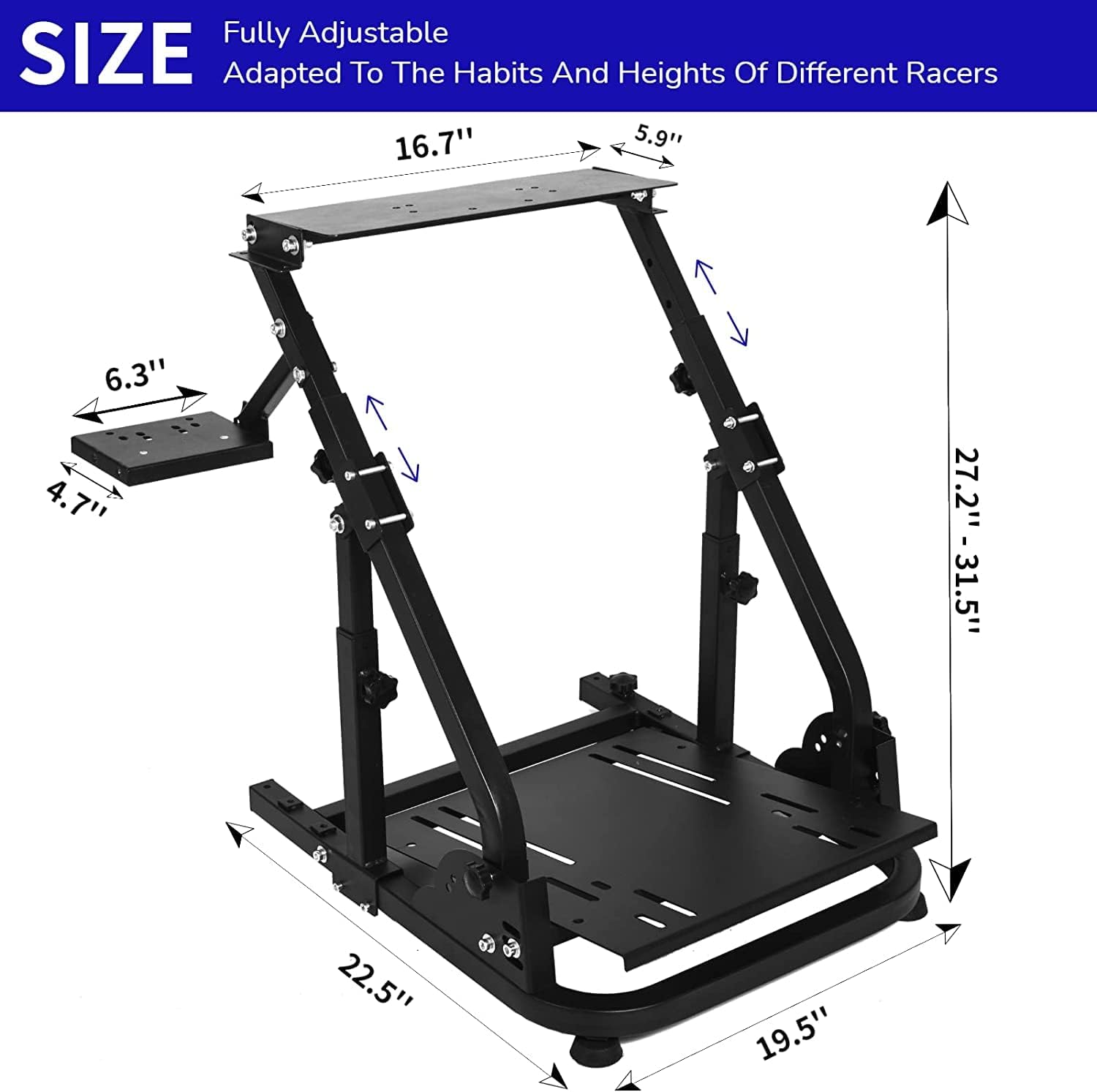 Dardoo G920 Steering Wheel Stand Durable with Adjustable Steering Frame Fit for Logitech G29 G25 G923,Thrustmaster T80 T150 TX F430,Thrustmaster Stand Foldable, Wheel, shifter and Pedal Not Included