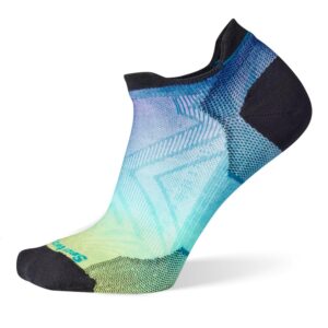 smartwool women's run zero cushion ombre print low ankle socks, capri, large