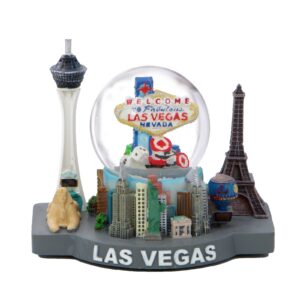 las vegas snow globe and skyline model 4 inches