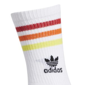 adidas Originals Roller Crew Socks (1-Pair), White/Pride Rainbow Stripes, Medium