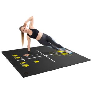 gxmmat extra large exercise mat 6'x8'x7mm, thick workout mats for home gym flooring, high density non-slip durable cardio mat, shoe friendly, great for plyo, mma, jump rope, stretch, fitness (boa)