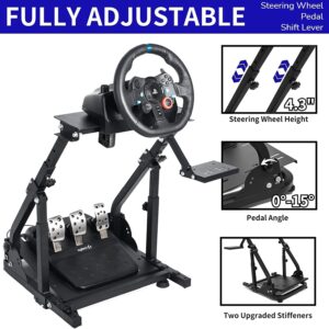 Dardoo G920 Steering Wheel Stand Durable with Adjustable Steering Frame Fit for Logitech G29 G25 G923,Thrustmaster T80 T150 TX F430,Thrustmaster Stand Foldable, Wheel, shifter and Pedal Not Included