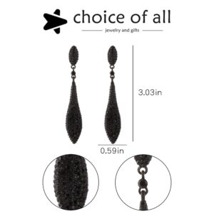 Black Prom Earrings for Women Chandelier Crystal Dangle Earrings for Women formal Earrings for Women Evening Wear Evening Jewelry for Women Formal