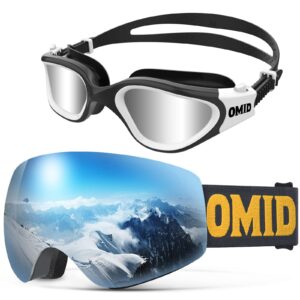 omid kids ski goggles, anti-fog uv protection snow goggles for youth boys girls