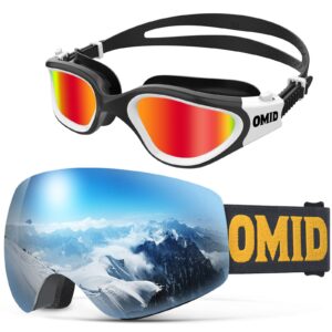 omid kids ski goggles, anti-fog uv protection snow goggles for youth boys girls