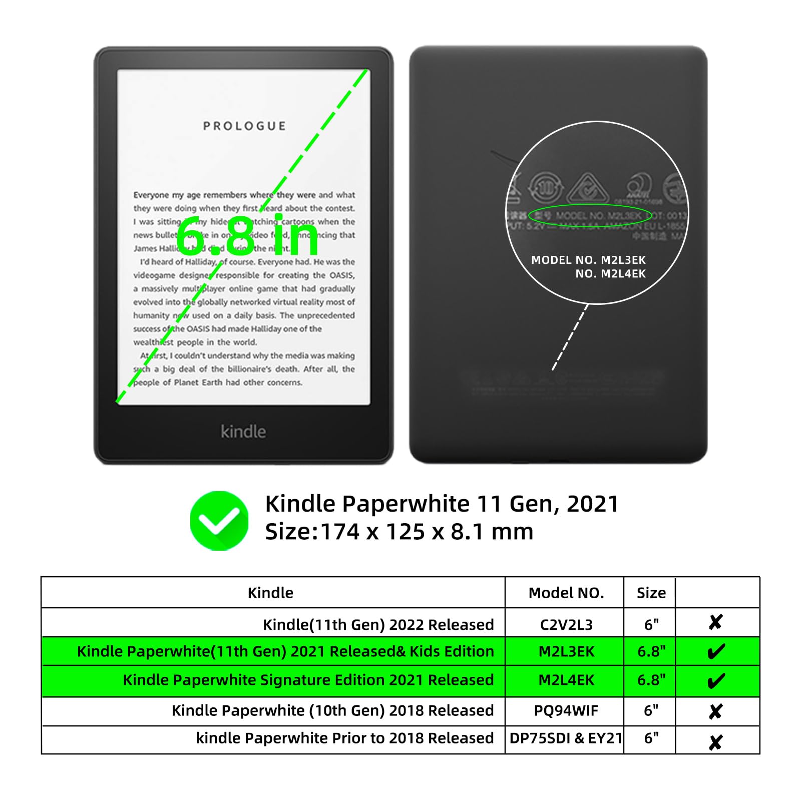 WALNEW Stand Case for 6.8” Kindle Paperwhite 11th Generation 2021- Two Hand Straps Premium PU Leather Book Cover with Auto Wake/Sleep for Amazon Kindle Paperwhite Signature Edition ereader