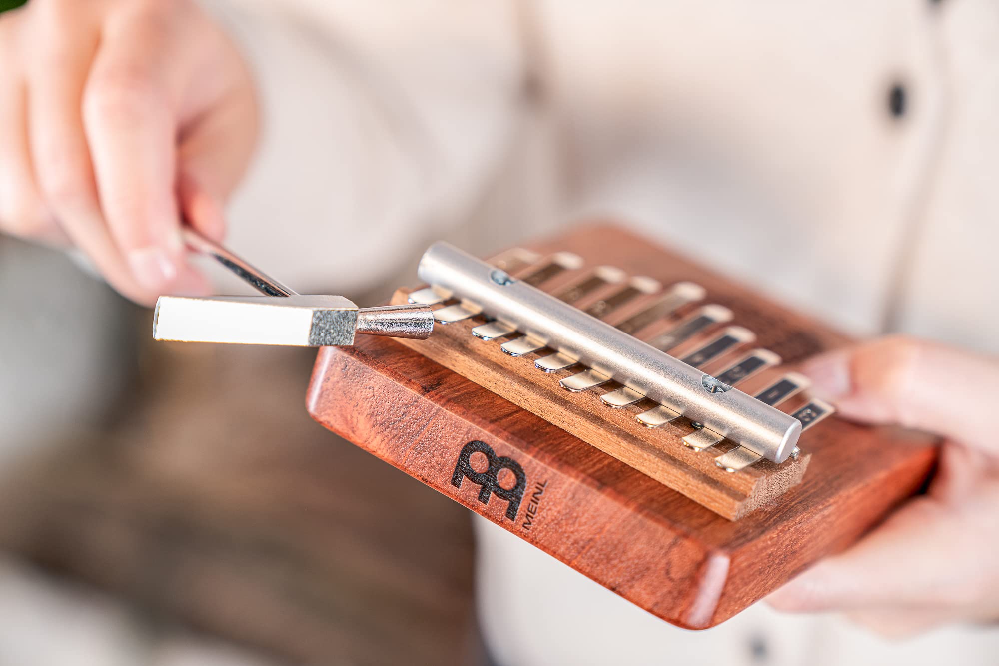 Kalimba Thumb Piano, 10 Keys — Includes Tuning Hammer and Case — For Meditation, ASMR, Sound Therapy and Yoga, 2-YEAR WARRANTY