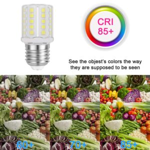 LED Refrigerator Light Bulb 40 Watt Appliance Fridge Freezer E26 Medium Base T10 Tubular A15 Compact Corn Lamp 120V 5W Daylight White 6000K, Pack of 2