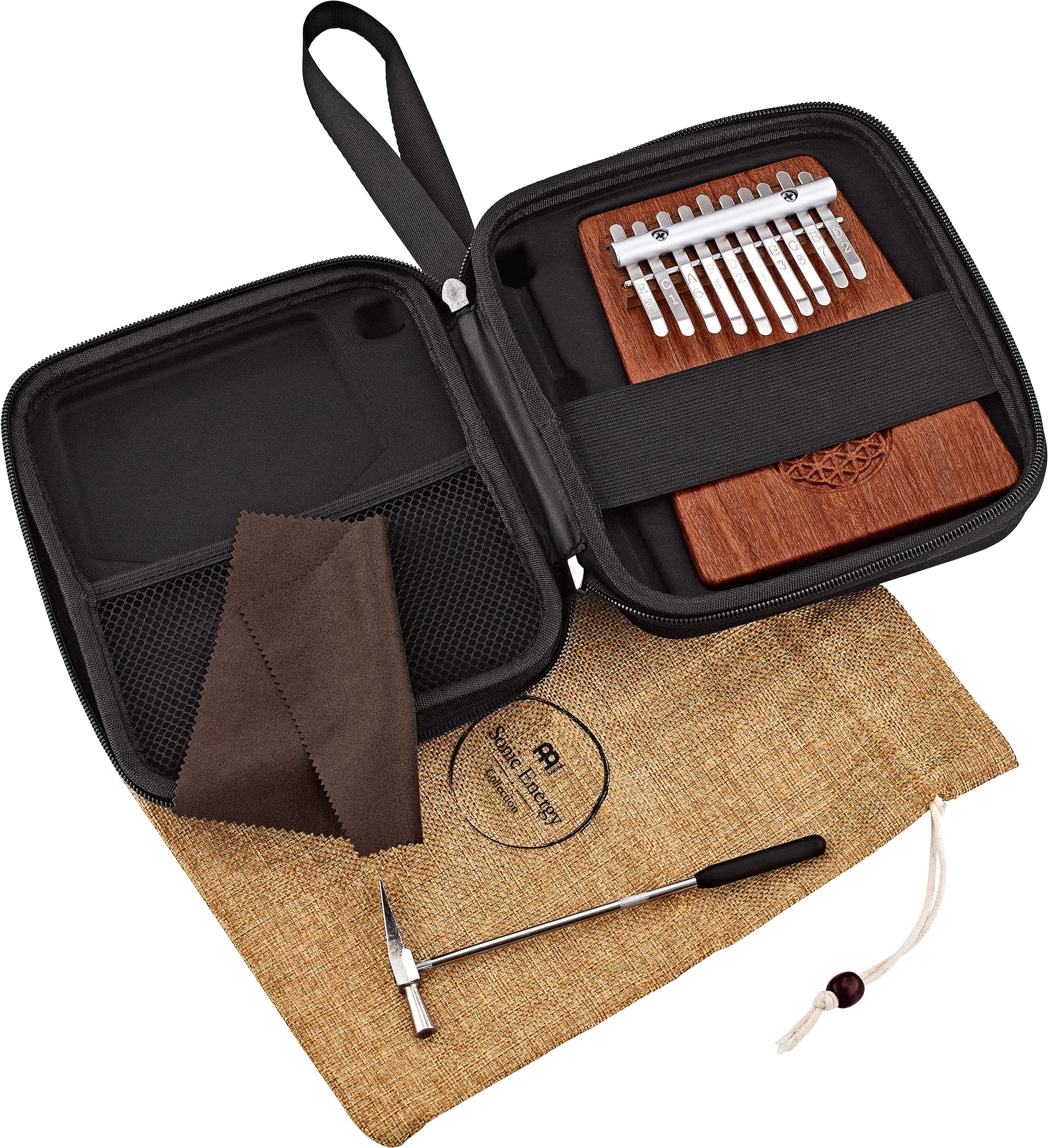 Kalimba Thumb Piano, 10 Keys — Includes Tuning Hammer and Case — For Meditation, ASMR, Sound Therapy and Yoga, 2-YEAR WARRANTY