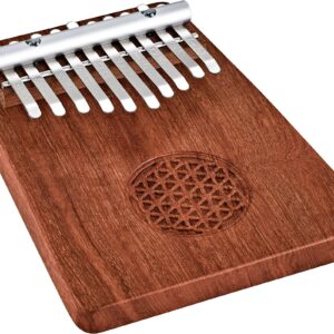 Kalimba Thumb Piano, 10 Keys — Includes Tuning Hammer and Case — For Meditation, ASMR, Sound Therapy and Yoga, 2-YEAR WARRANTY