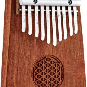 Kalimba Thumb Piano, 10 Keys — Includes Tuning Hammer and Case — For Meditation, ASMR, Sound Therapy and Yoga, 2-YEAR WARRANTY