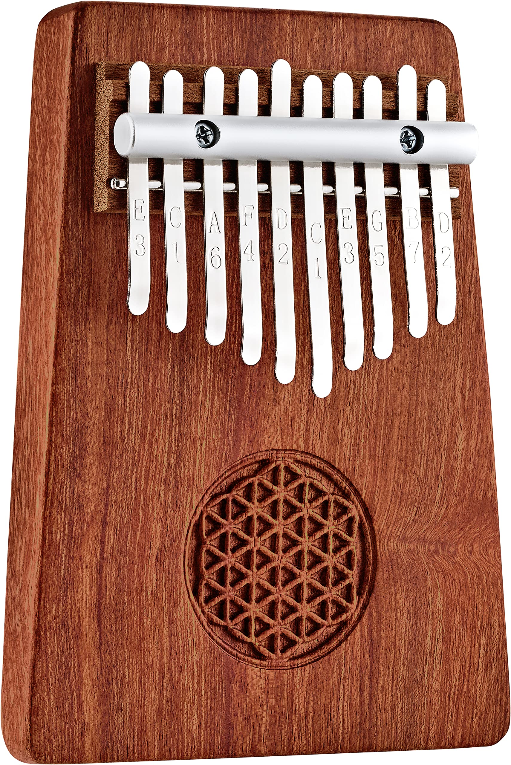 Kalimba Thumb Piano, 10 Keys — Includes Tuning Hammer and Case — For Meditation, ASMR, Sound Therapy and Yoga, 2-YEAR WARRANTY