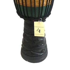 JIVE Djembe Drum Bongo Congo Hand Carved SOLID Mahogany Wood Drum LARGE 16" High African Rasta Drum - Professional Quality - JIVE BRAND