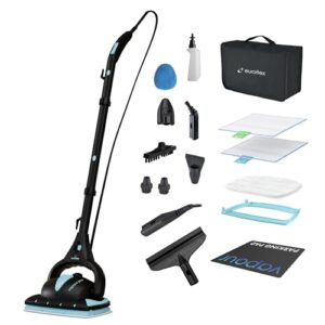 euroflex vapour pro m4s 18-piece all-in-one steam cleaner & mop with ultra dry steam® technology, commercial grade cleaning power, safe for hardwood floors, 295℉ & 50 psi with 5 year warranty