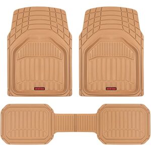 motor trend 943-bg flextough defender car floor mats -next generation deep dish heavy duty contour liners for car suv truck & van-all weather protection, trim to fit most vehicles beige