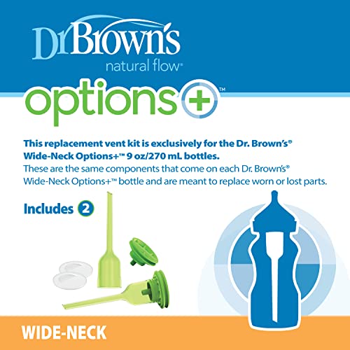 Dr. Brown's Options+ Wide-Neck Replacement Kit, 9 Ounce (Pack of 2)