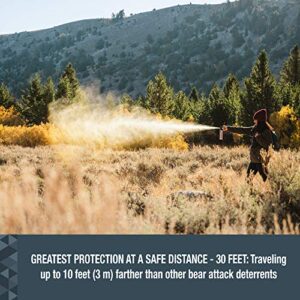 SABRE Frontiersman 7.9 oz. Bear Spray, Maximum Strength 2.0% Major Capsaicinoids, Powerful 30 ft. Range Deterrent, Outdoor Camping & Hiking Protection, Quick Draw Holster Multipack Options