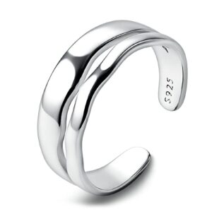 xiangtao 925 sterling silver rings adjustable - women's ring adjustable cool wave ring open ring personalized ring