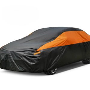 GUNHYI Car Cover for Automobiles All Weather Waterproof, Universal Fit Sedan Ford Mustang, Chevy Camaro/Malibu, Kia Optima, Hyundai Sonata, Nissan Altima, Volkswagen Passat, Tesla Model 3 etc.