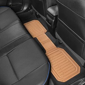 Motor Trend 943-BG FlexTough Defender Car Floor Mats -Next Generation Deep Dish Heavy Duty Contour Liners for Car SUV Truck & Van-All Weather Protection, Trim to Fit Most Vehicles Beige