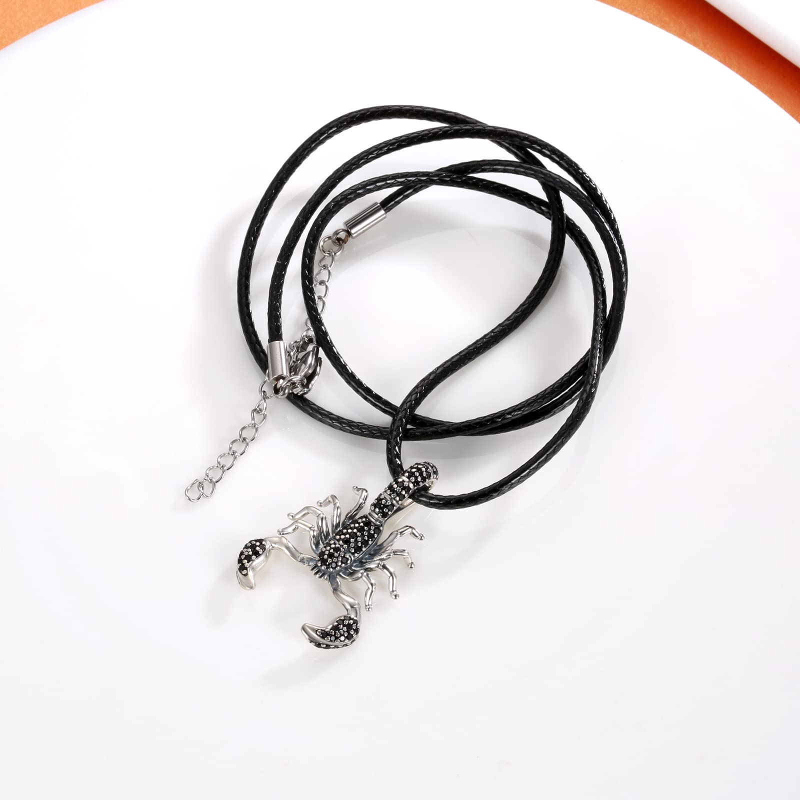 925 Sterling Silver Scorpion Dragon Pendant Necklace with Black Cubic Zirconia Scorpio Zodiac Constellation Charm Pendant Jewelry Gift for Women Men (Scorpion)