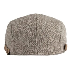 Qianuer Newsboy Hats for Men Flat Cap Adjustable Tweed Ivy Gatsby Cabbie Hat Khaki