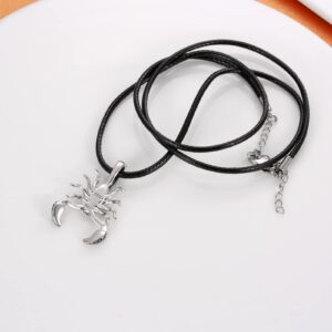 925 Sterling Silver Scorpion Dragon Pendant Necklace with Black Cubic Zirconia Scorpio Zodiac Constellation Charm Pendant Jewelry Gift for Women Men (Scorpion)