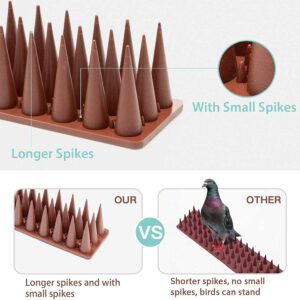 Bird Spikes, Bird Deterrent Spikes for Squirrel Raccoon Pigeon Animal Defender Spikes Anti Bird Spikes to Keep Birds Away (20 Pack)