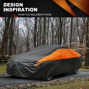 GUNHYI Car Cover for Automobiles All Weather Waterproof, Universal Fit Sedan Ford Mustang, Chevy Camaro/Malibu, Kia Optima, Hyundai Sonata, Nissan Altima, Volkswagen Passat, Tesla Model 3 etc.