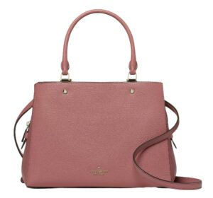 kate spade new york leila medium triple compartment satchel pebbled leather handbag, pomegranate