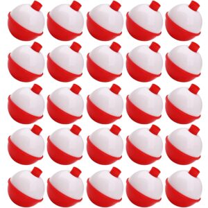 fishing bobbers for fishing assortment, hard abs snap-on fishing floats bobbers push button round buoy fishing floats red and white fishing tackle accessories 10pcs 25pcs 50pcs