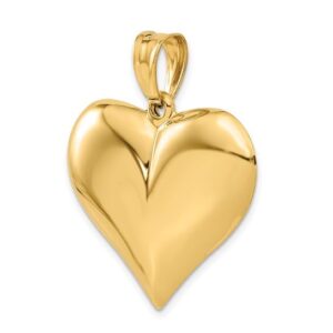 Diamond2Deal 14k Yellow Gold Polished 3-D Puffed Heart Pendant