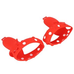 ciciglow controller grip cover replcement for oculus quest 2 vr,anti throw controller handle silicone protective cover with adjustable knuckle strap(red)