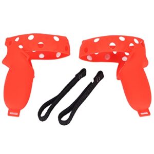 ciciglow Controller Grip Cover Replcement for Oculus Quest 2 VR,Anti Throw Controller Handle Silicone Protective Cover with Adjustable Knuckle Strap(red)