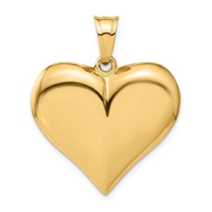 Diamond2Deal 14k Yellow Gold Polished 3-D Puffed Heart Pendant