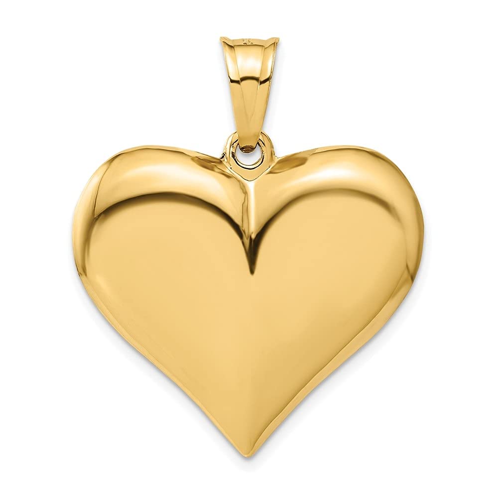 Diamond2Deal 14k Yellow Gold Polished 3-D Puffed Heart Pendant