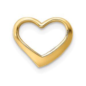 diamond2deal 14k yellow gold floating heart charm fine jewelry for women