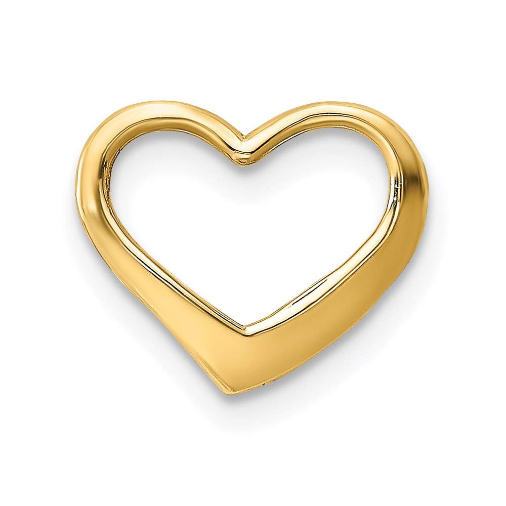 Diamond2Deal 14k Yellow Gold Floating Heart Charm Fine Jewelry for Women