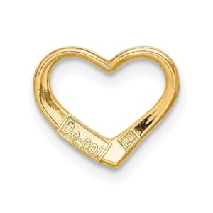 Diamond2Deal 14k Yellow Gold Floating Heart Charm Fine Jewelry for Women