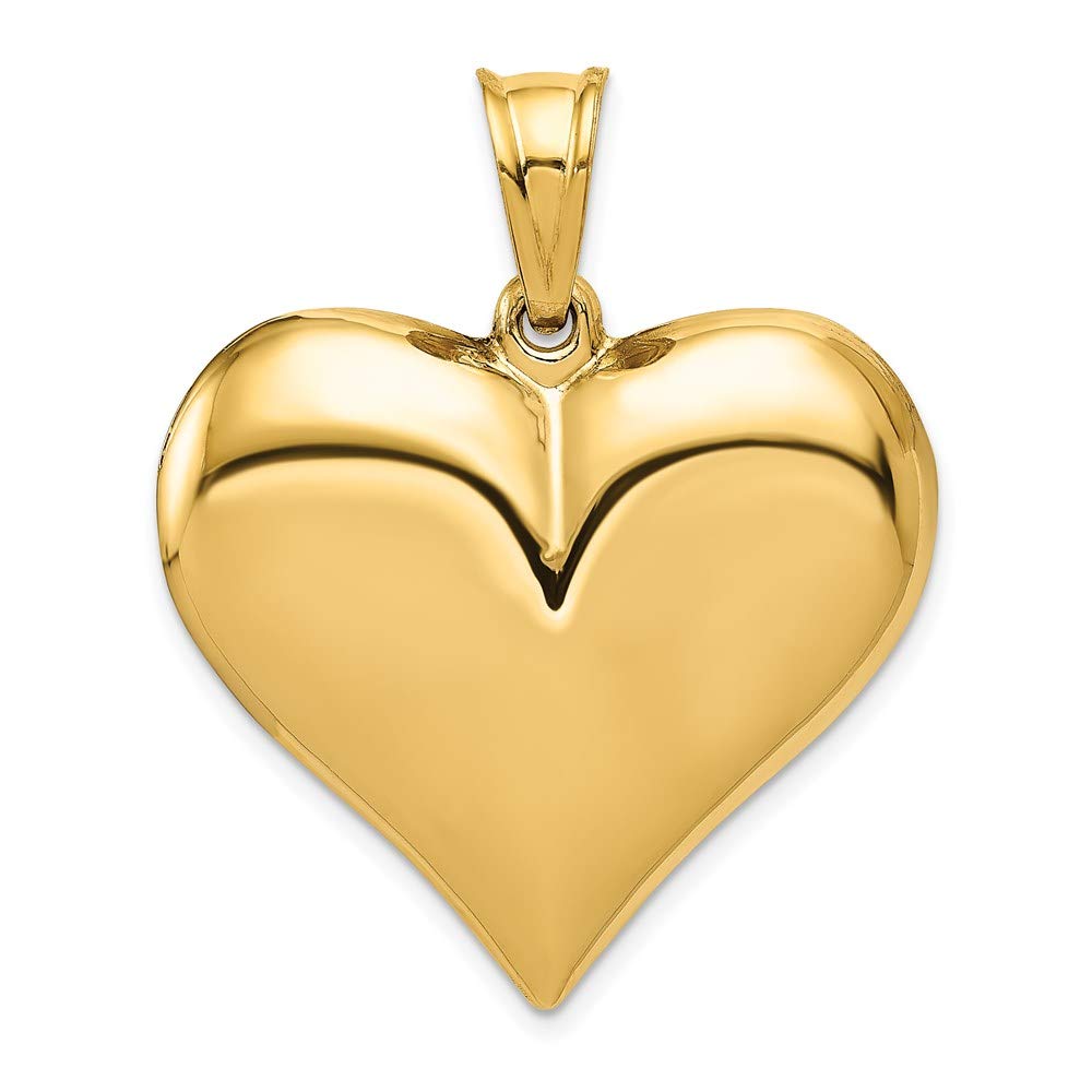 Diamond2Deal 14k Yellow Gold Polished 3-D Puffed Heart Pendant